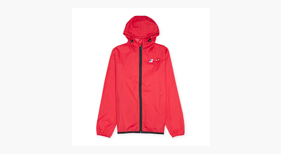 Buy Comme des Garcons Play K-Way Full Zip Jacket in red | P1J501-2-RED ...