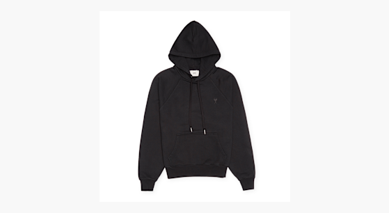 Buy AMI PARIS Boxy Hoodie in black | USW240.JE0091-001 at MBCY