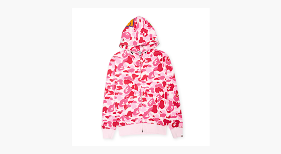 Buy A Bathing Ape ABC Camo Crystal Stone Shark Full Zip Hoodie pink in ...