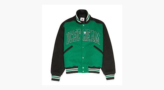 Buy ICECREAM College Varsity Jacket in green | IC25302-GRN at solebox