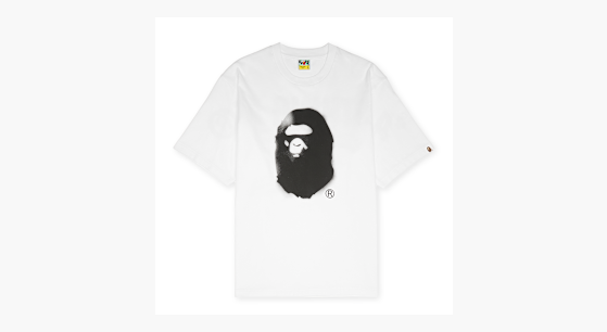 Buy A Bathing Ape Spray Print Ape Head Relaxed Fit Tee #2 M in white ...